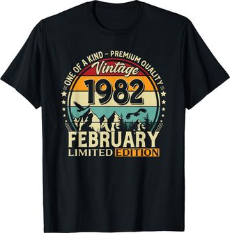 Generic 44. Geburtstag Februar 1982 Vintage Jahrgang T-Shirt