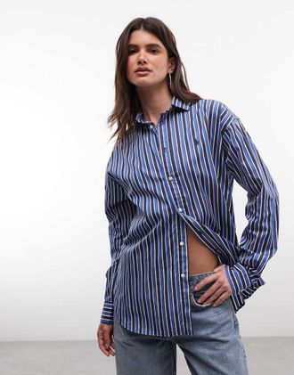 Polo Ralph Lauren Chemise d&eacute;contract&eacute;e en coton &agrave; rayures - Bleu