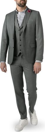 CG - Club of Gents Herren Anzug grün meliert Slim Fit