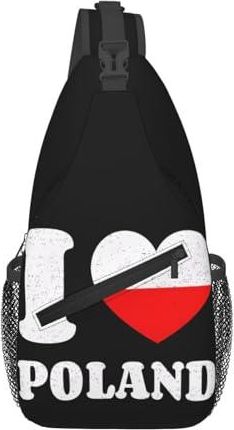 Generic JAime La Pologne Sac &Agrave; Dos Bandouli&egrave;re Antivol Sling Bag L&eacute;ger Sac Banane Pour Sport Randonn&eacute;e Excursion