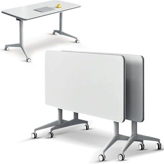 Generic Klappbarer Konferenztisch, Konferenzraumtisch, klappbares Design, 150 kg Tragkraft, mit leisen Rollen, mobiles Meeting(2pcs,120cm)