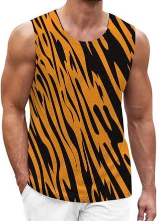 Generic Gilet hawaïen fantaisie pour homme - T-shirt sans manches - Imprimé dété funky - Débardeur de course à pied - Débardeur de plage vintage sans manches 