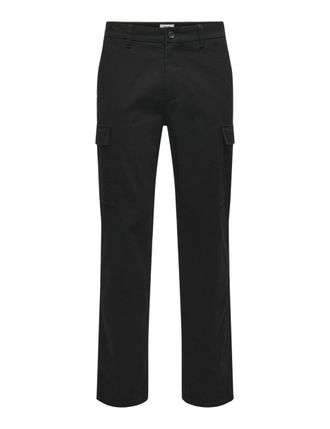 Only & Sons Herren Onsnicky Straight 0241 Pant Noos Cargohose, Schwarz, 32W / 34L EU