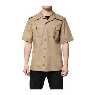 Dolce & Gabbana Wundersch&ouml;nes kurz&auml;rmeliges Hemd mit Kragen und Taschen - - Shirts - Herren - Braun - L
