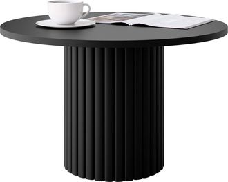 Mirjan24 Couchtisch rund Korku M16, Beistelltisch, Sofatisch, Coffee Table, Wohnzimmertisch mit Beine aus Stahl, L:67 x B:67 x H:42 cm (Schwarz)