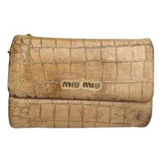 Miu Miu Portefeuille en cuir Pre-owned - Femme - Pre-owned - Beige - Taille: ONE Size