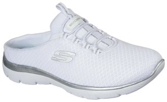Skechers Sabot SKECHERS SUMMITS SWIFT STEP, Damen, Gr. 35, wei&szlig;, Textil, Schuhe Sabot, Sommerschuh, Schlappen, Schlupfschuh in veganer Verarbeitung, Topseller