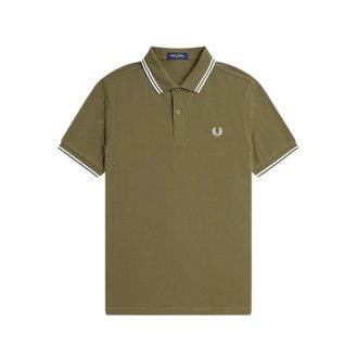 Fred Perry 2-Farben Baumwoll-Polohemd - - Tops - Herren - Gr&uuml;n - L