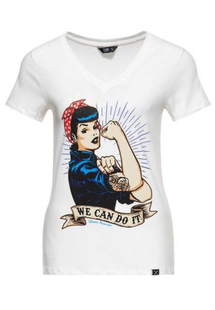 Queen Kerosin Print-Shirt We can do it (1-tlg) mit gro&szlig;em Vintage Druck vorne