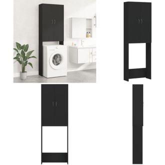 vidaXL Meuble pour machine à laver Noir 64x25,5x190 cm - meuble pour machine à laver - meubles pour machine à laver - Home & Living