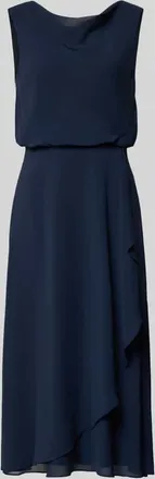 Christian Berg Cocktail Knielanges Cocktailkleid mit Wasserfall-Ausschnitt