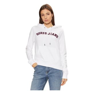 Guess Femme, Sweatshirts et sweats &agrave; capuche, Blanc, Taille: 44 FR GJ REG Sweat &agrave; capuche