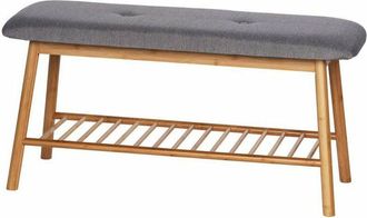 WENKO Banc pour le couloir avec &eacute;tag&egrave;re pour chaussures bahari, bambou