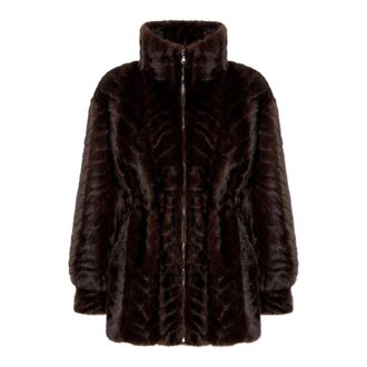 Cesare Gaspari Zip Kunstpelzjacke - - Jackets - Damen - Braun - S