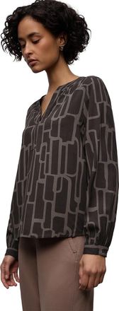 Street One Gemusterte Tunika Darkest Brown 36