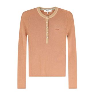Chlo&eacute; Femme, Tops, Rose, Taille: 38 FR Chemise Henley en Tricot