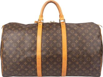 Louis Vuitton Crossbody Bags - Louis Vuitton Canvas Monogram Keepall 55 - Gr. unisize - in Braun - für Damen
