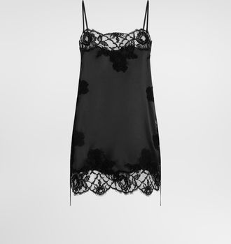 Dolce & Gabbana Slipkleid Aus Satin - Frau Unterw&auml;sche Schwarz 2