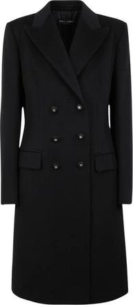 Dolce & Gabbana Zweireihiger Mantel - - Coats - Damen - Schwarzk - L