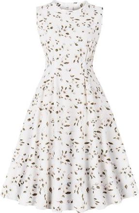 Generic Robes d&eacute;t&eacute; 2026 pour femmes - Robe d&eacute;t&eacute; &agrave; volants - Ourlet haut et bas - Col rond et trou de serrure dans le dos - Robe florale sans manches - Robe d&eacute;