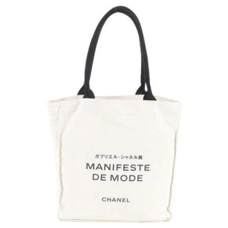 Chanel unisex, Pre-owned, Blanc, Taille: ONE Size Sac fourre-tout en toile Pre-owned