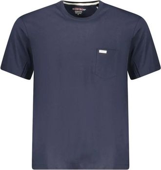 Guess Blaues Baumwoll-Crew-Neck-T-Shirt - - Tops - Herren - Blau - XS