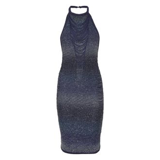 Philipp Plein Femme, Robes, Bleu, Taille: 40 FR Paillettes Mini Dress Multicutting