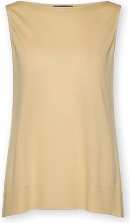 Elena Miro Femme, Tops, Beige, Taille: 48 FR Boat Neck Top