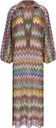 Missoni Femme, Robes, Multicolore, Taille: 40 FR Zizag Knit Lam&eacute; Shirt Dress