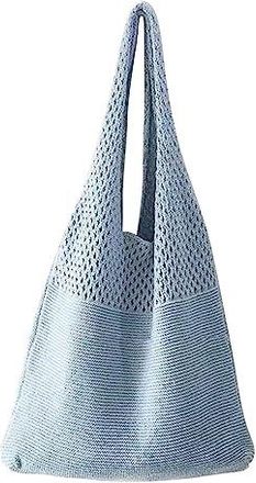 Generic Sac à main en maille ajourée - Sac de plage tricoté à une épaule - Sac à bandoulière pour femme, C, Taille unique