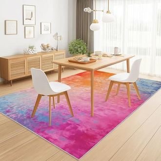 Generic Tapis Imprim&eacute; Ondulations de leau Vagues Diffusion pour Salon Chambre D&eacute;coration de la Maison - Multicolore Flanelle Antid&eacute;rapante Tapis Salon de Sol 