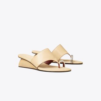 Tory Burch Damen Keilabsatzsandale mit Piercingdetail