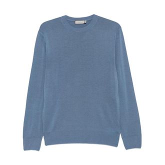 Canali Blauer Rippstrick Rundhalsausschnitt Pullover - - Knitwear - Herren - Blau - 2XL