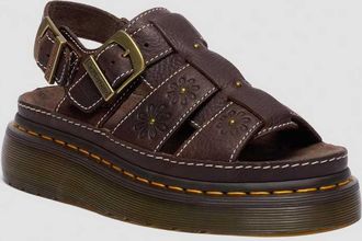 Dr. Martens Wrenlie Open Toe Grizzly Leder Fisherman Plateausandalen in Braun, Gr&ouml;&szlig;e: 36