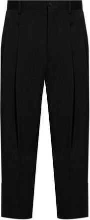 Dolce & Gabbana Pantalon de costume en laine pliss&eacute;e - Homme - Pantalons - Noir - Taille: L