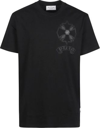 Philipp Plein Homme, Tops, Noir, Taille: L T-shirt imprimé à manches courtes