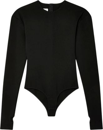 Maison Margiela Femme, Tops, Noir, Taille: 42 FR Body noir avec composition en élasthanne