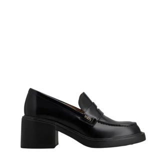 Tod's Schwarzer Kalbsleder-Loafer mit gepr&auml;gtem Logo - - Shoes - Damen - Schwarzk - 37 EU