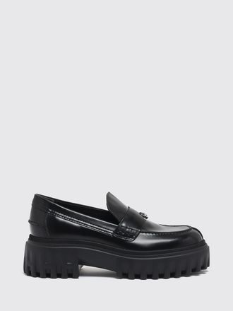 Hogan Mocassins penny H700 en cuir bross&eacute; avec semelle crant&eacute;e et logo H
