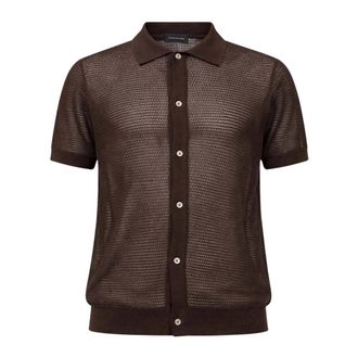 Tagliatore Polohemd mit Kragen und Knopfleiste - - Shirts - Herren - Braun - L
