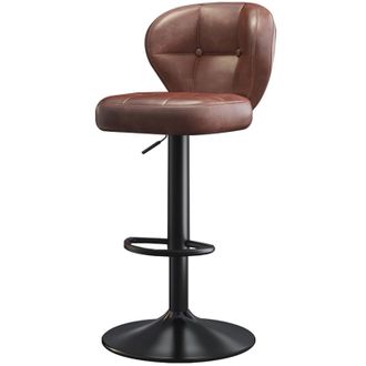 Generic H&ouml;henverstellbare Barhocker, 62-82 cm, Moderner Drehstuhl mit R&uuml;ckenlehne und Kunstlederbezug f&uuml;r K&uuml;che und Esszimmer