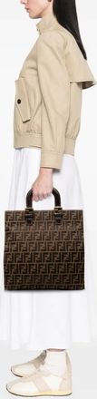 Fendi sac à main Twins en toile (années 1900) - Marron
