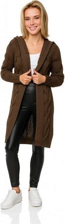 Worldclassca Kapuzenstrickjacke Worldclassca lange Strickjacke Zopfmuster Cardigan mit Kapuze Bolero Strickjacke mit Zopfmuster und Kapuze