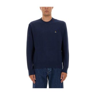 Vivienne Westwood Homme, Pulls, Bleu, Taille: XL Maille Ras du Cou