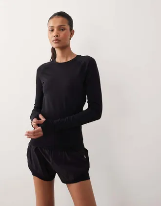 Sweaty Betty Athlete - Top de sport sans coutures &agrave; manches longues - Noir