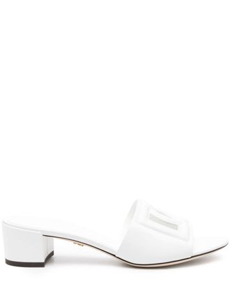 Dolce & Gabbana mules en cuir à découpes 50 mm - Blanc