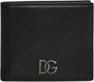 Dolce & Gabbana Homme, Accessoires, Noir, Taille: ONE Size Portefeuille Tempesta en cuir de veau