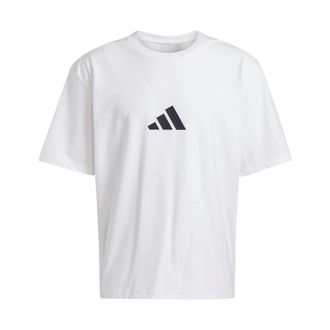 adidas Homme, Tops, Blanc, Taille: L Tee-shirt athl&eacute;tique avec design &agrave; 3 bandes