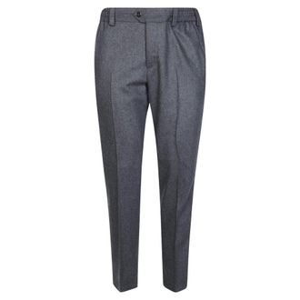 PT01 Pt01 - Pantalone Laine & Cachemire Flanelle Bross&eacute;e - Homme - Pantalons - Gris - Taille: W33