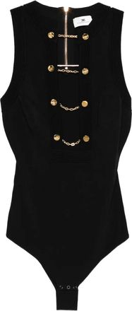 Elisabetta Franchi Body mit Kettendetail - Schwarz